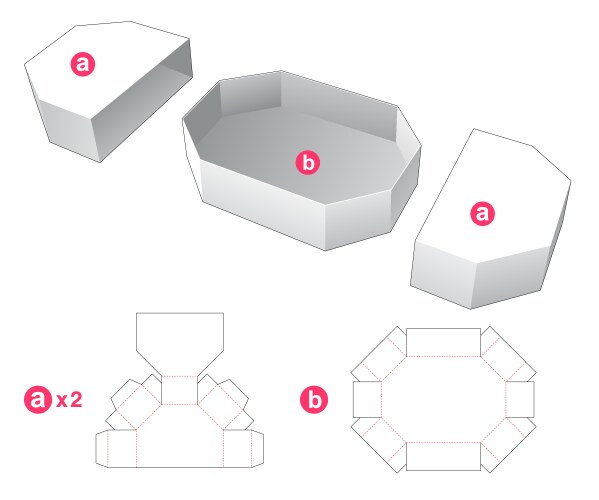 Diamond shape box packaging die cut template Vector Image