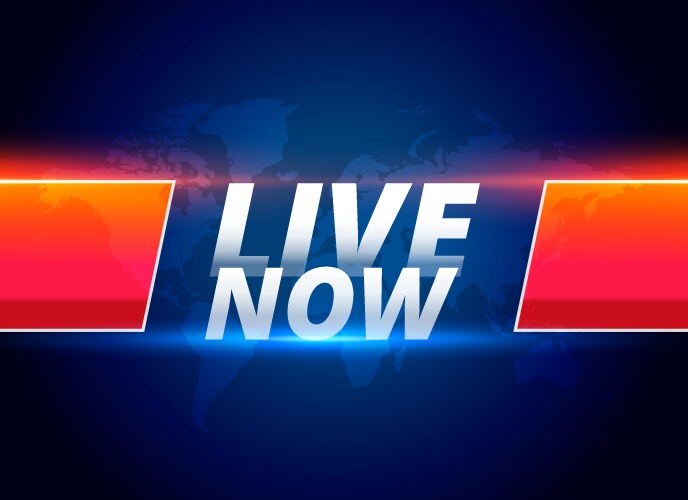 Neon sign live stream design element light banner Vector Image