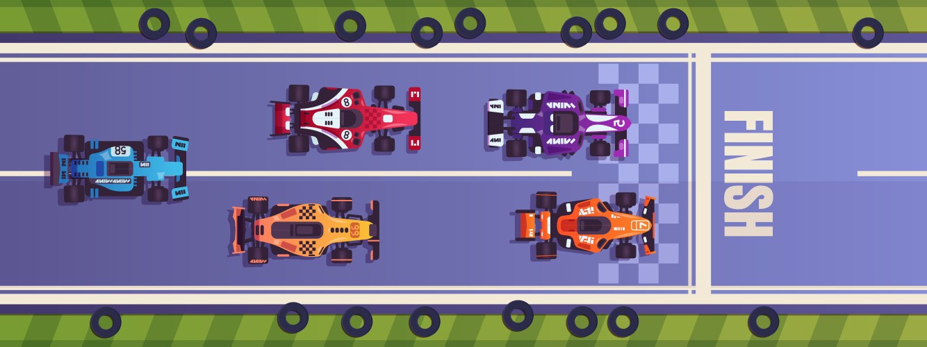 Cartoon highway traffic road to city with cars Vector Image