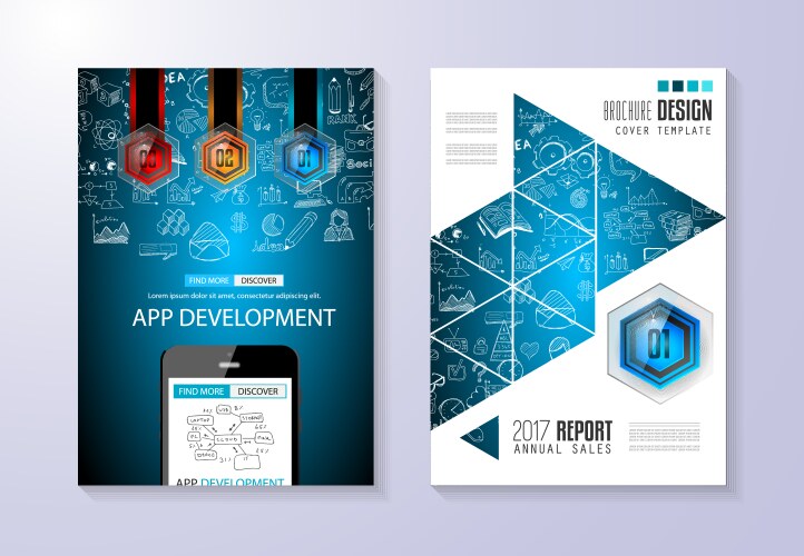 Elegant tri-fold brochure design Royalty Free Vector Image