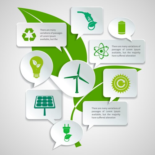 Ecology infographic sustainable home renewable Vector Image