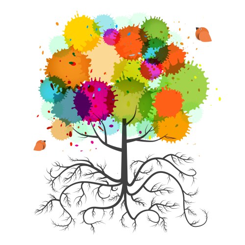 Colorful tree background Royalty Free Vector Image