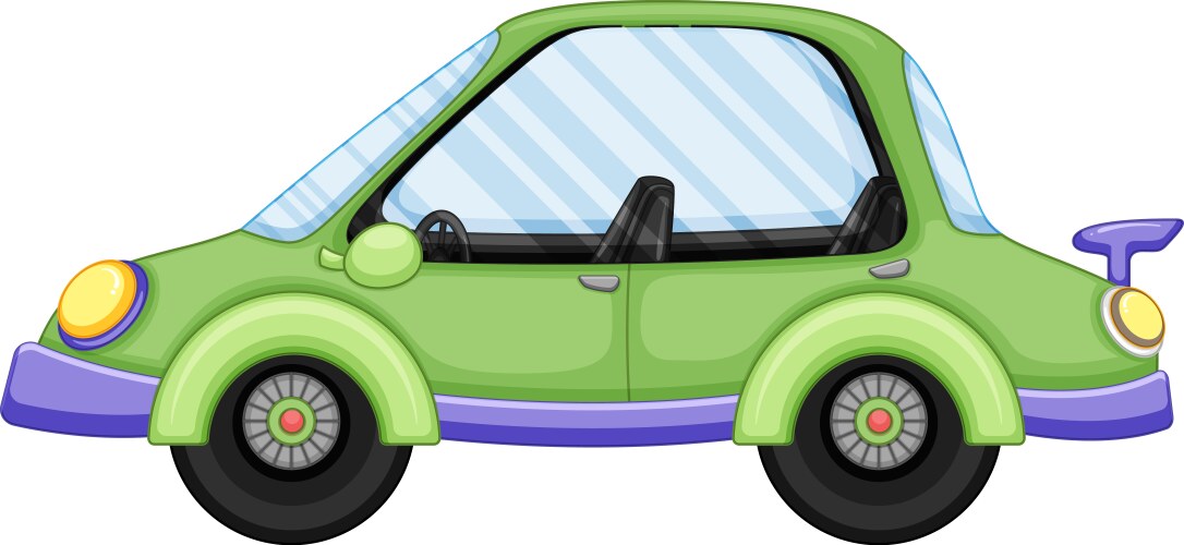 Cute cartoon green car Royalty Free Vector Image