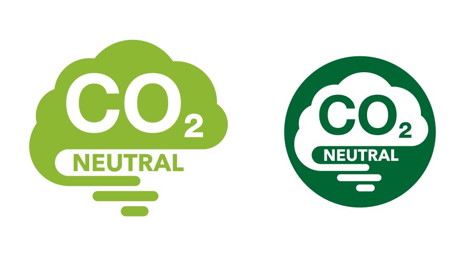 Co2 neutral - net zero footprint abstract icon Vector Image