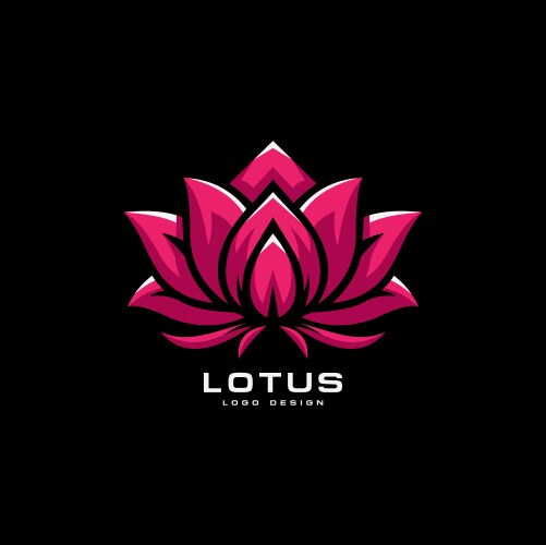 Lotus flower beauty woman gold logo Royalty Free Vector