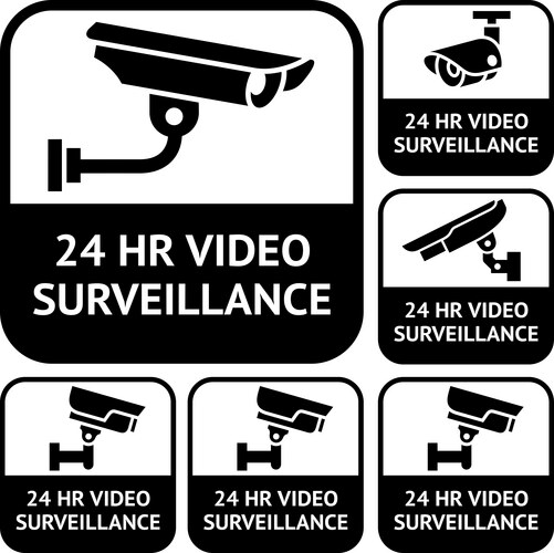 Video surveillance sign Royalty Free Vector Image