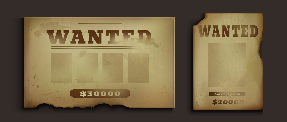 Old western poster with wanted sign Royalty Free Vector