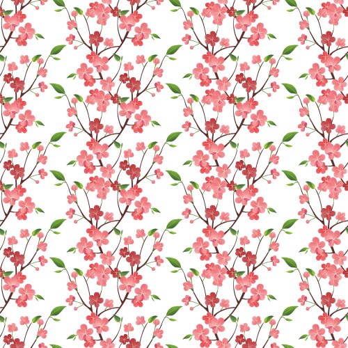Seamless pattern with cherry blossoms spring Vector Image