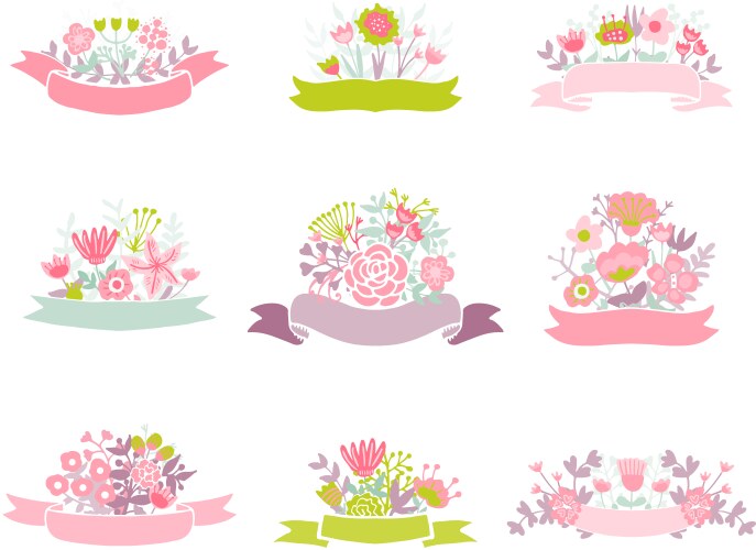 Wedding flower set Royalty Free Vector Image - VectorStock