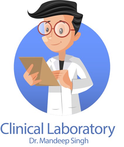 Simple clinical laboratory microscope logo Vector Image