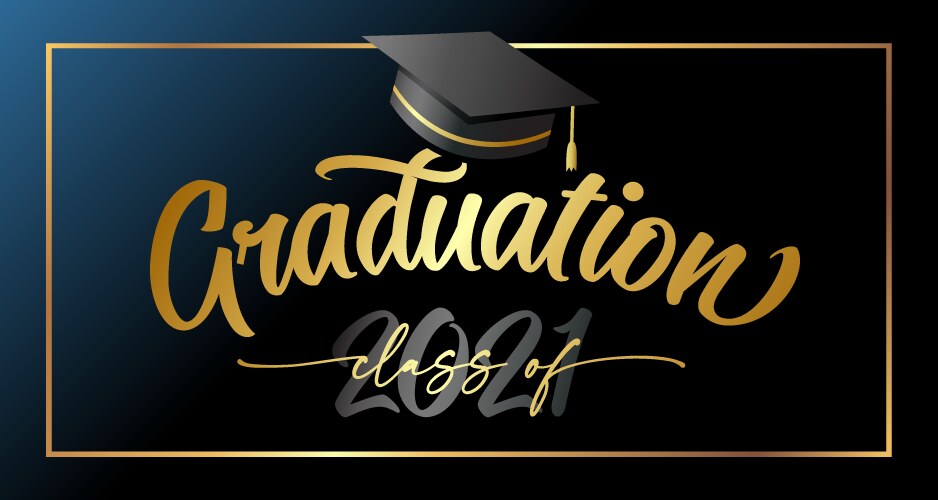 Shining golden graduation party banner background Vector Image