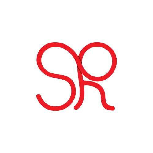 Letter sr elegant overlap logo Royalty Free Vector Image