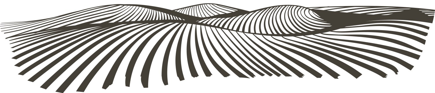 Farm field landscape on small hills furrows Vector Image