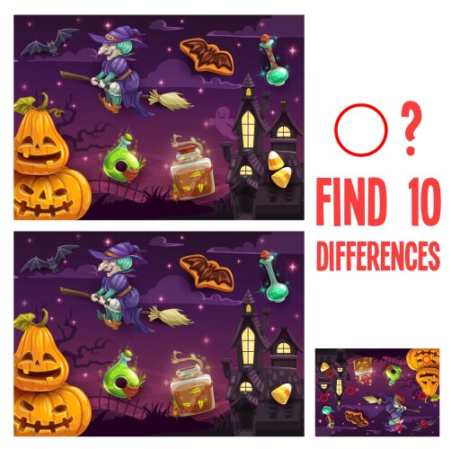 Halloween Spot the Difference Vector Images (over 190)