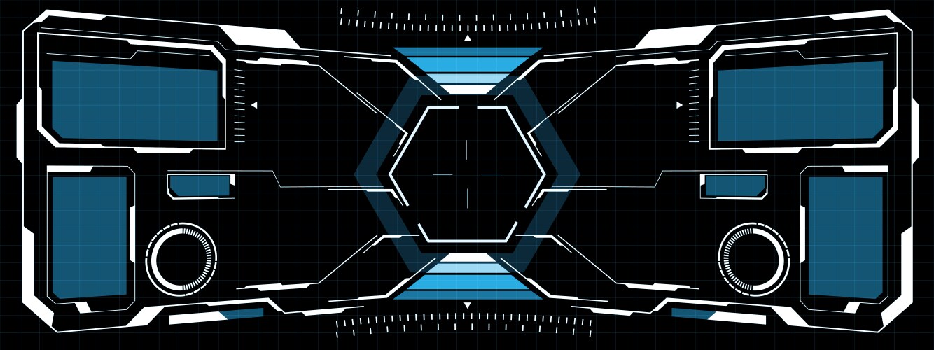 Hud sci-fi interface screen view white circular Vector Image