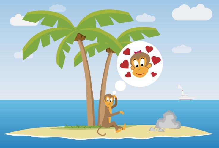 Board template with cute monkeys Royalty Free Vector Image