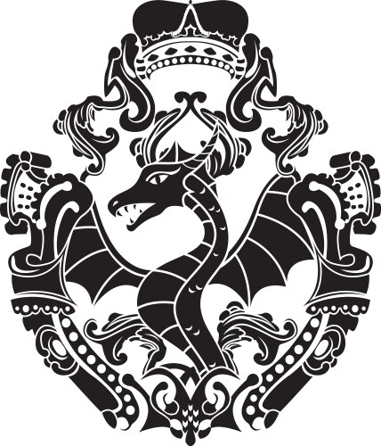 Heraldic dragon no12 Royalty Free Vector Image