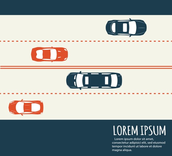 Road or highway infographics car traffic map Vector Image