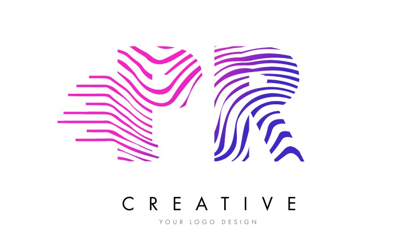 Pr modern letter logo design with swoosh Vector Image