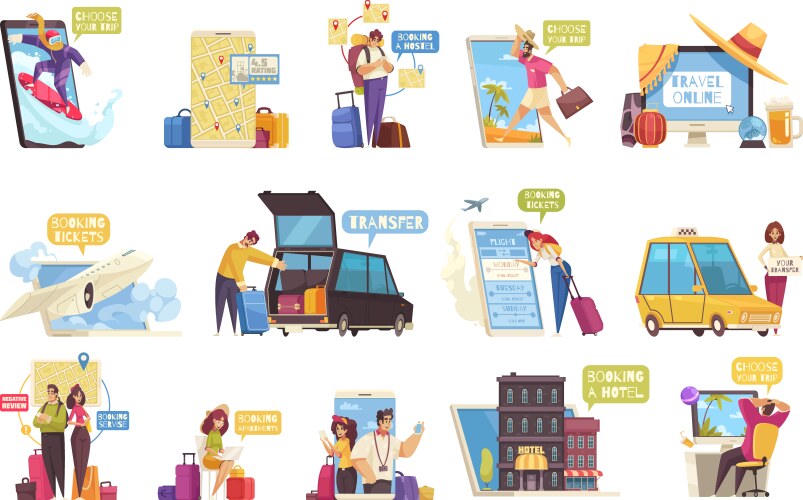 Travel booking landing page Royalty Free Vector Image