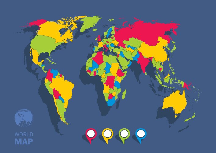 World map art Royalty Free Vector Image - VectorStock