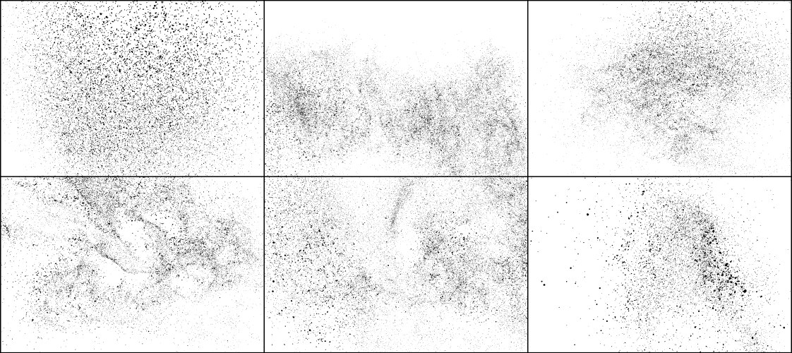 Dark rough noise particles set elements Royalty Free Vector