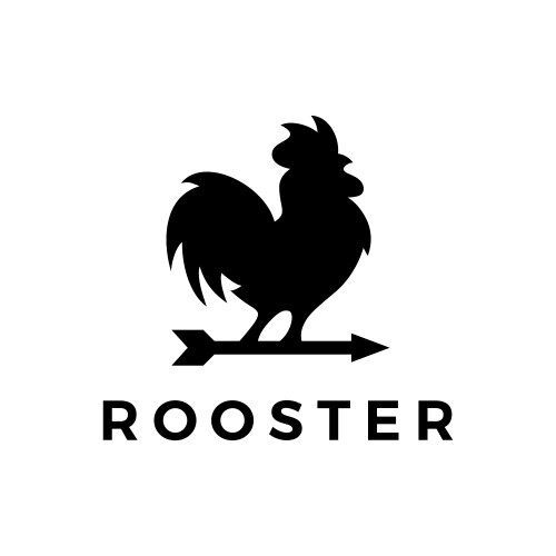 Vintage rooster weathervane logo design Royalty Free Vector