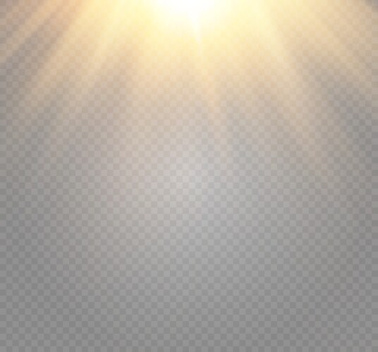 Sun light rays on transparent background sunlight Vector Image