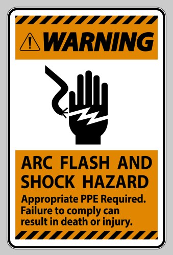 Arc Flash & Shock Hazard Warning Sign Vector Image