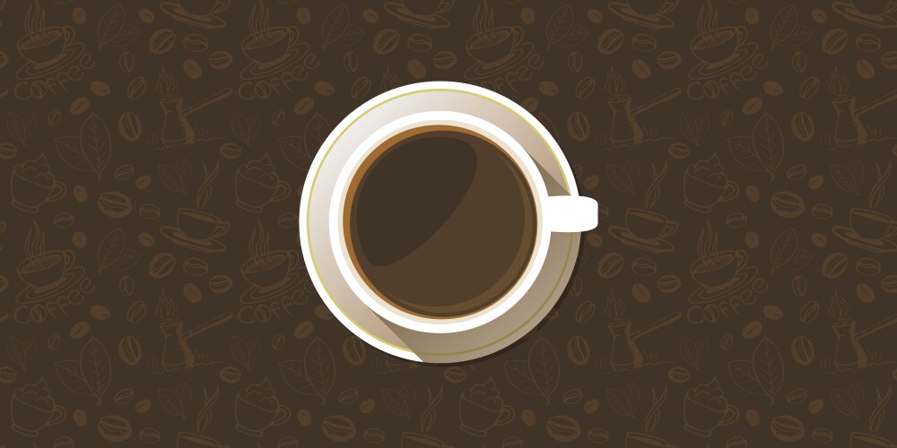 Coffee cup top view flat icon Royalty Free Vector Image