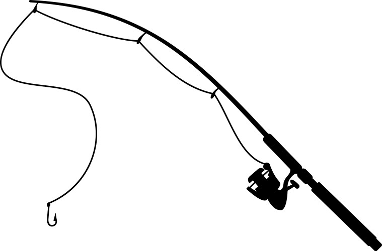 Fishing Rod Silhouette Royalty Free Vector Image