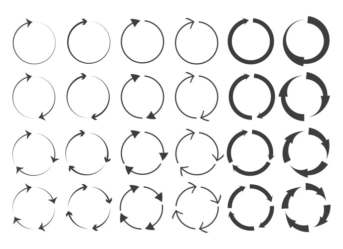 Circle arrows circular process rotate Royalty Free Vector