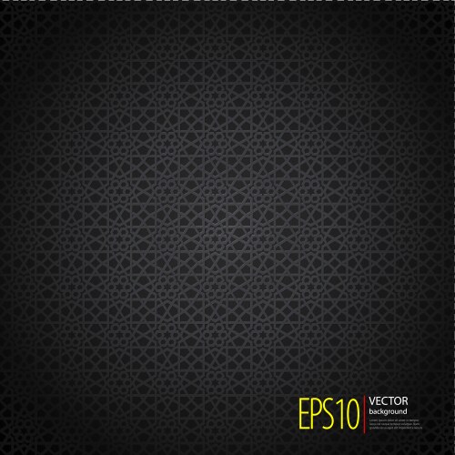 Black islamic background arabic pattern carved Vector Image