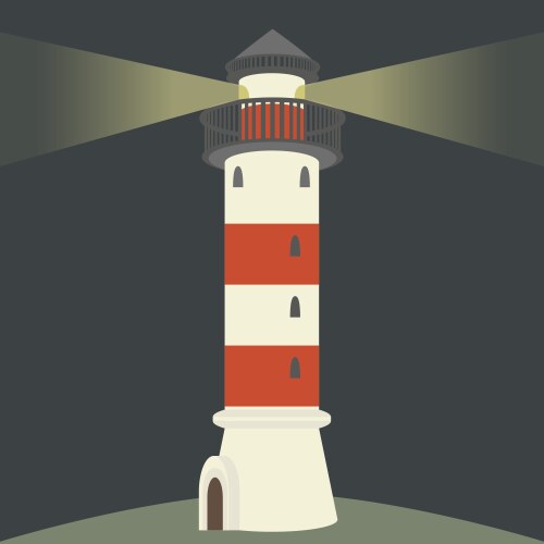 Red push pin lighthouse isolated Royalty Free Vector Image
