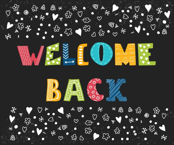 Welcome back inspirational quote hand drawn Vector Image