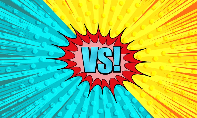 Comic versus and duel concept Royalty Free Vector Image
