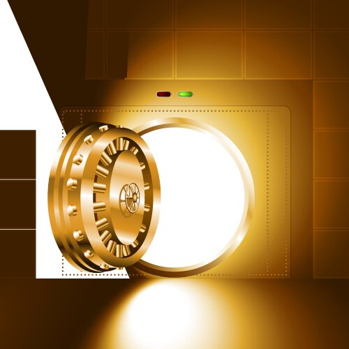 Bank vault background with money gold Royalty Free Vector