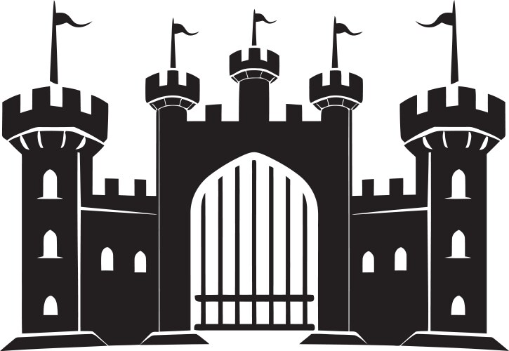 Medievalentry castle gate icon kingdomportal Vector Image