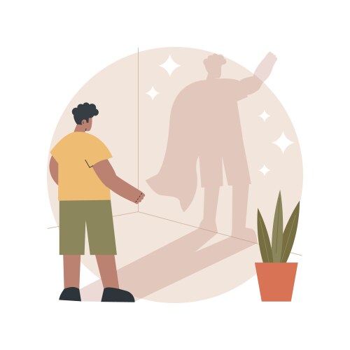 Low self esteem loathing and anger concept male Vector Image