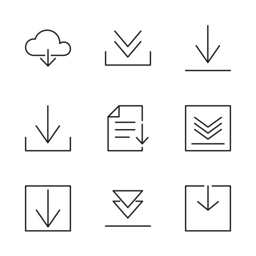 Download icons Royalty Free Vector Image - VectorStock