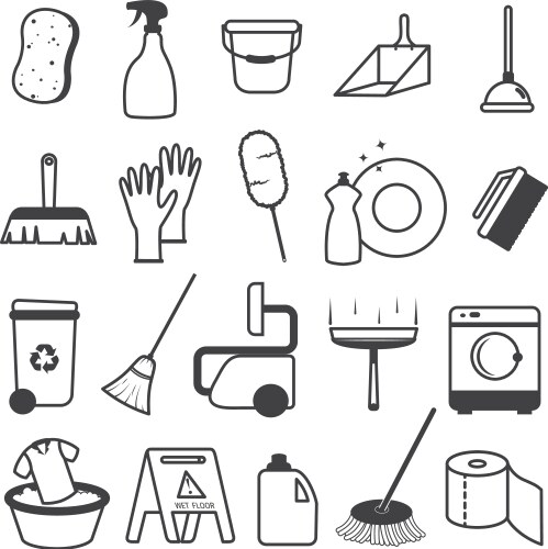 Chemical laboratory tools icons set outline style Vector Image
