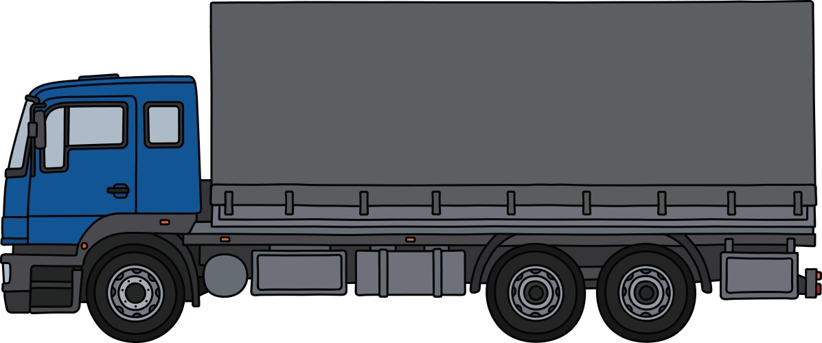 Blue lorry truck Royalty Free Vector Image - VectorStock