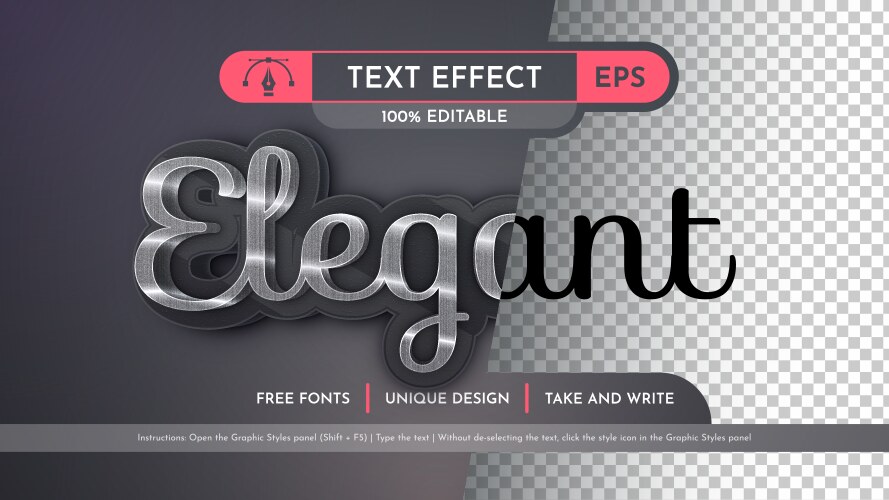Clear editable text effect graphic style mockup Vector Image