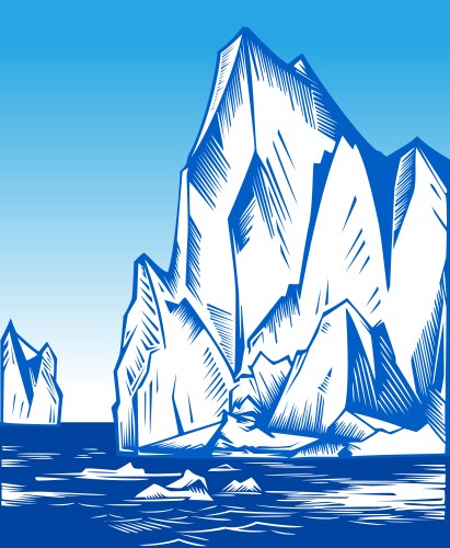 Arctic ice landscape Royalty Free Vector Image