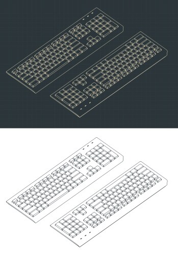 Keyboard blueprints Royalty Free Vector Image - VectorStock