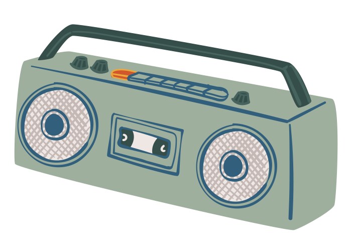 Colorful cartoon boombox Royalty Free Vector Image