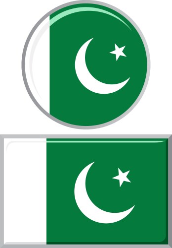 Pakistan flag on badge Royalty Free Vector Image
