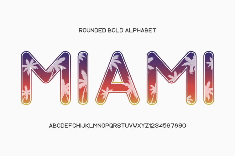 Miami Font USA Locations Multi Font Style Destination Subway Word Art