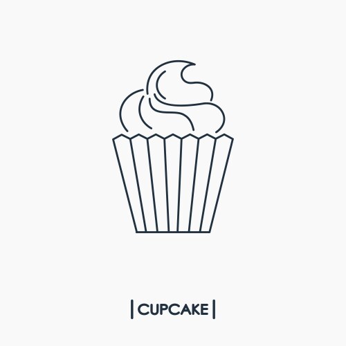 Cupcake outline Vector Images & Graphics for Commercial Use | VectorStock