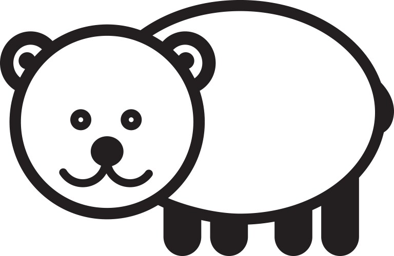 Simple cartoon of a cute bear Royalty Free Vector Image